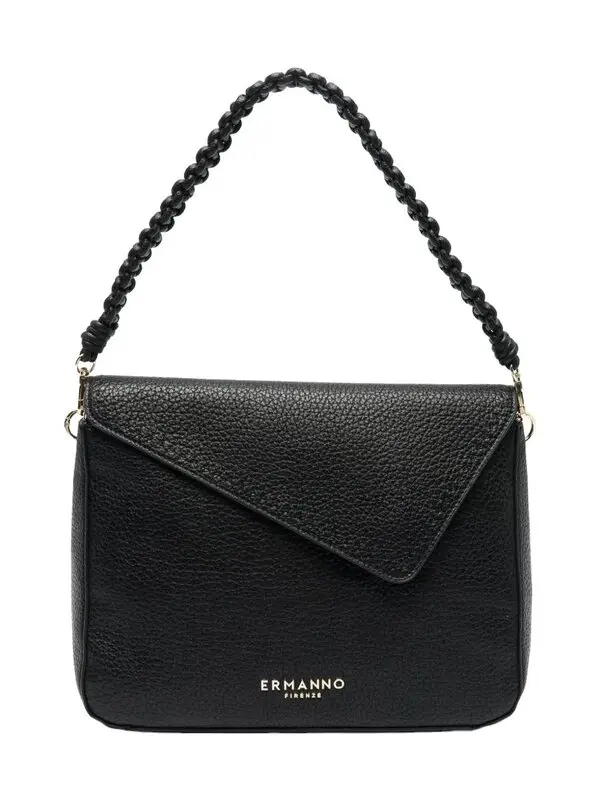 ERMANNO FIRENZE Grained-leather Shoulder Bag - Black