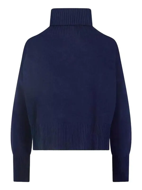 MA'RY'YA Roll-neck Ribbed-trim Sweater - Blue