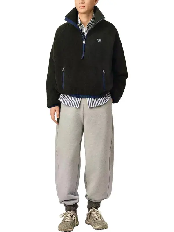 AMI Paris Cotton Track Pants With Heritage Label - Grey