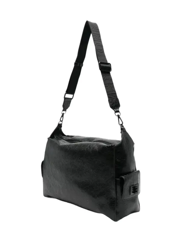 ERMANNO FIRENZE Crinkled-leather Crossbody Bag - Black