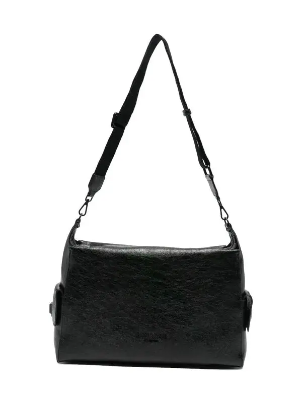 ERMANNO FIRENZE Crinkled-leather Crossbody Bag - Black