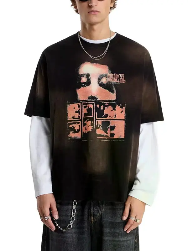 MISBHV 7:30 Pm Lakefront Graphic-print Washed T-shirt - Black