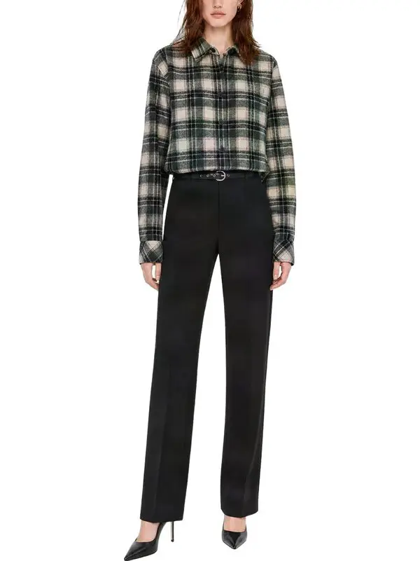 P.a.r.o.s.h Check-pattern Crystal-embellished Shirt - Green