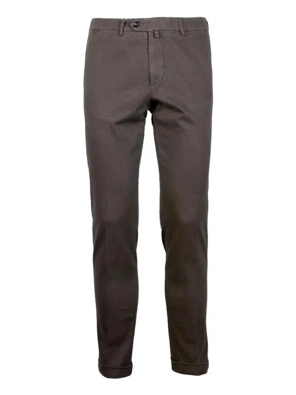 B SETTECENTO Micro-patterned Tailored Trousers - Grey
