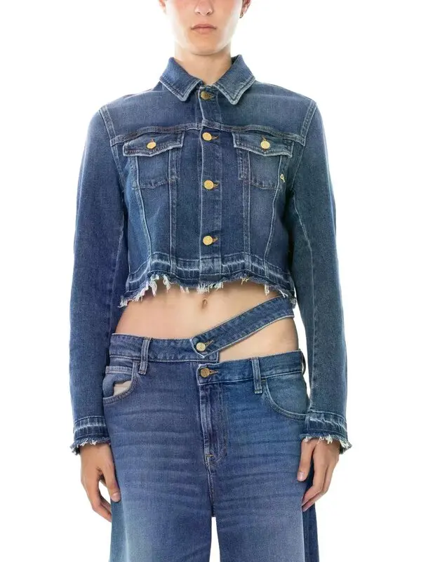 CYCLE Milù Cropped Denim Jacket - Blue