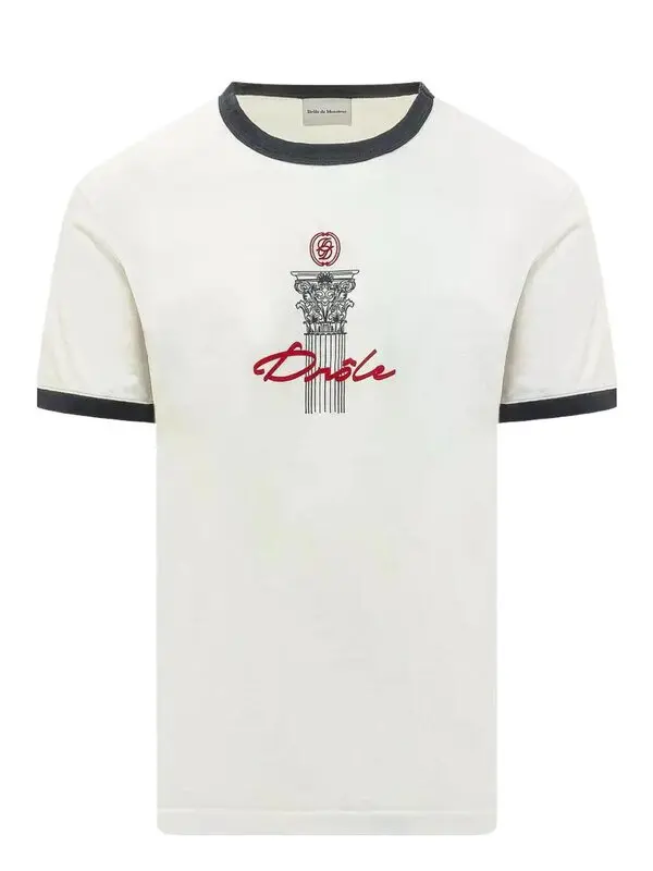 Drole De Monsieur Column Graphic-print T-shirt - White