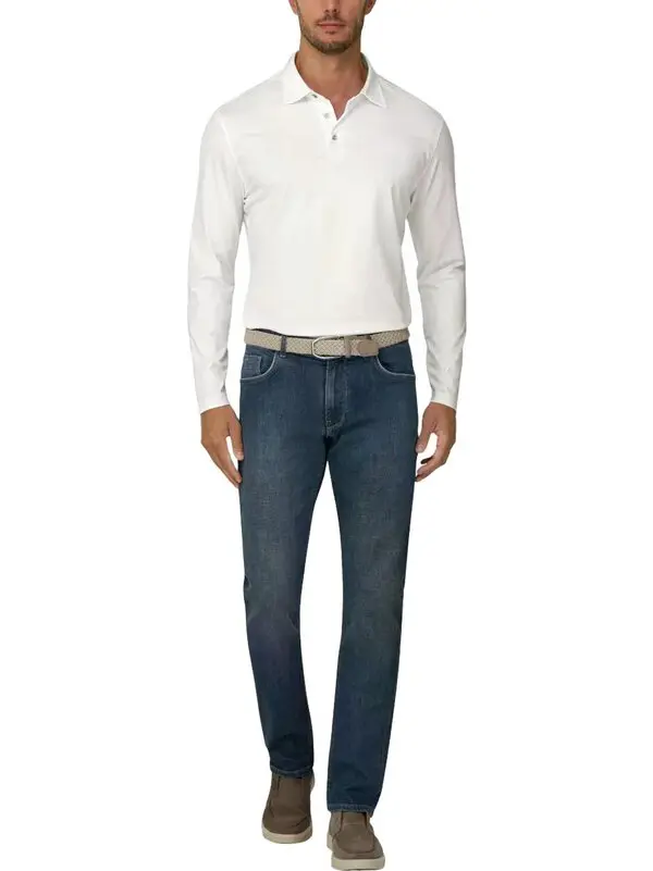 Boggi Milano Polo In Cotton And Silk Jersey - White
