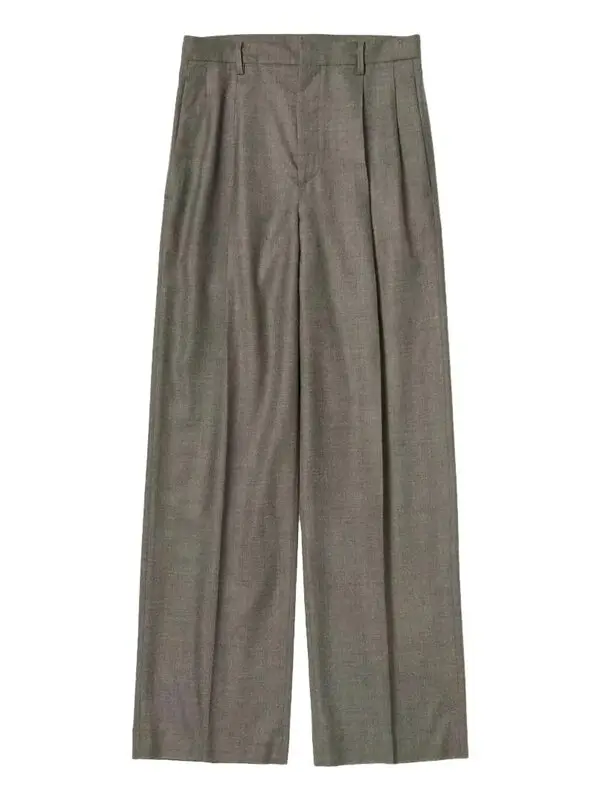 Auralee Pleated Wool Trousers - Grey
