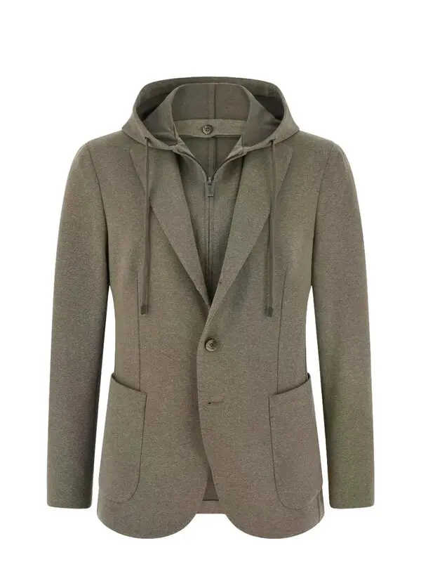 Boggi Milano Sweatshirt Blazer Madison In Stretch Cotton Blend - Green