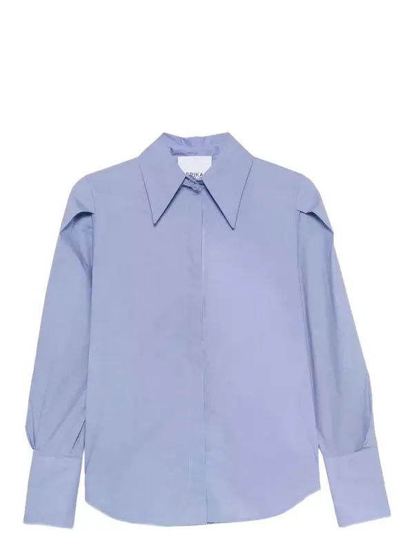 Erika Cavallini Pleated-shoulder Shirt - Blue