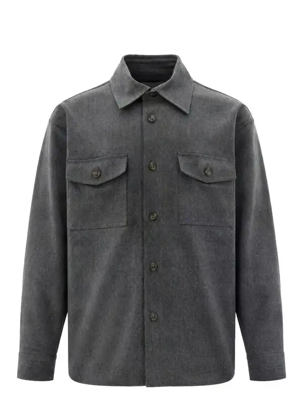 PAOLO PECORA Button-up Chest-pocket Shirt - Grey