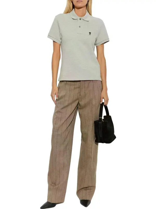 AMI Paris De Coeur Polo Shirt - Grey