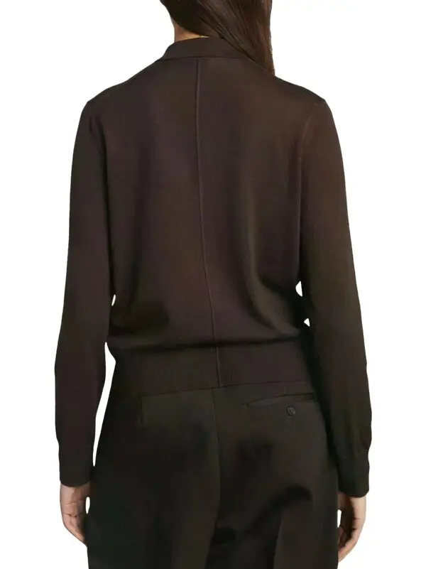 Soeur Hailey Button-up Polo-collar Cardigan - Brown