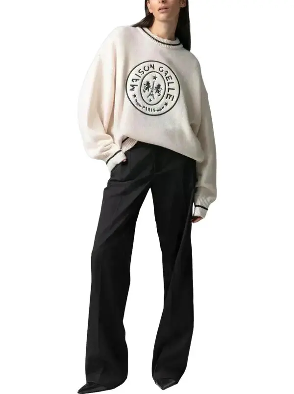 GAELLE PARIS Pressed-crease Tailored Trousers - Black