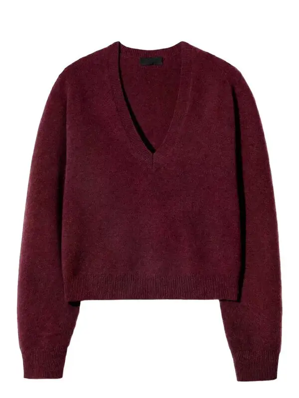 NILI LOTAN Ferron Wool V-neck Sweater - Red
