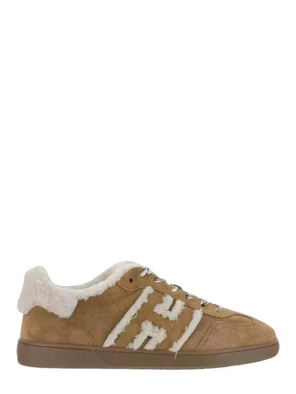 Hogan Cool Shearling-trim Sneakers - Brown