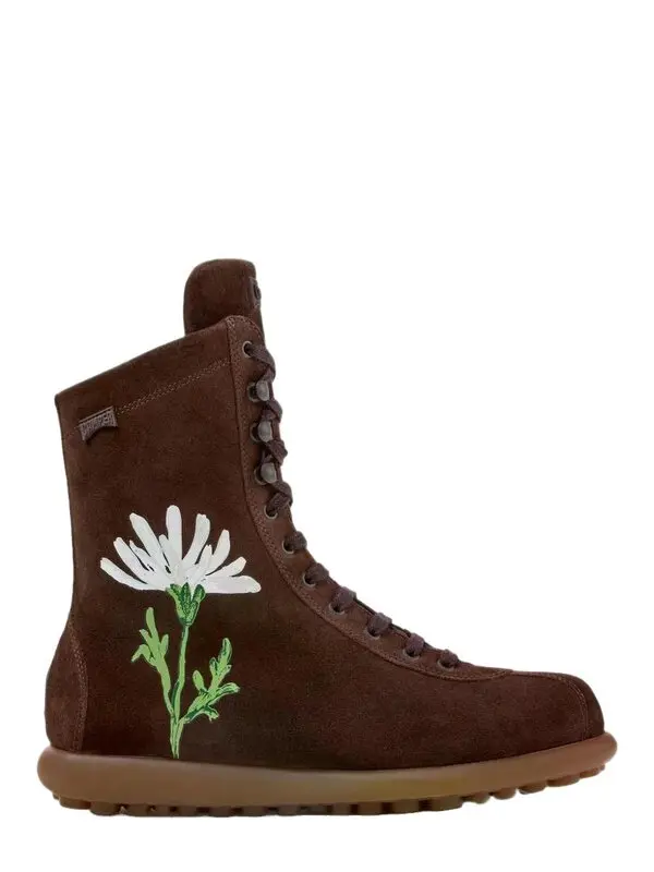 Camper Pelotas Ariel Floral-print Ankle Boots - Brown