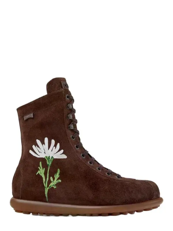Camper Pelotas Ariel Floral-embroidered Boots - Brown