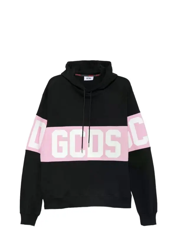 Gcds Logo-print Drawstring Hoodie - Black