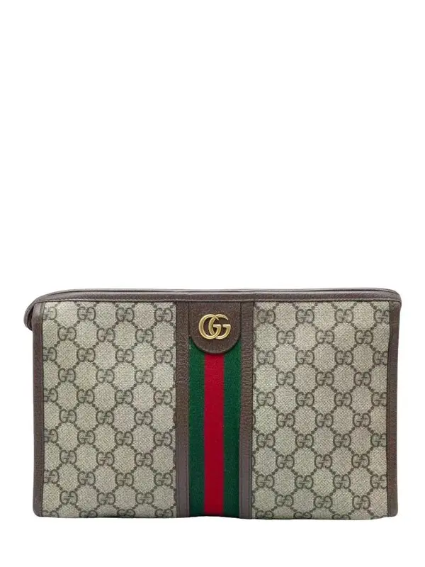 Gucci 2000-2015 Gg Supreme Web Ophidia Clutch Bag - Neutrals