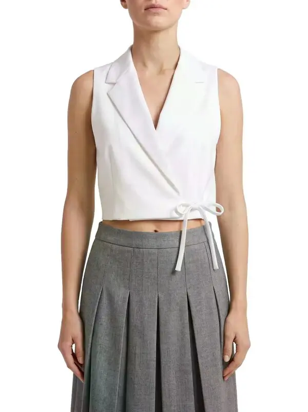 Brunello Cucinelli Sleeveless Side-tie Top - White