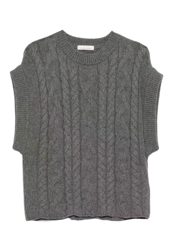Liviana Conti Cable-knit Vest - Grey