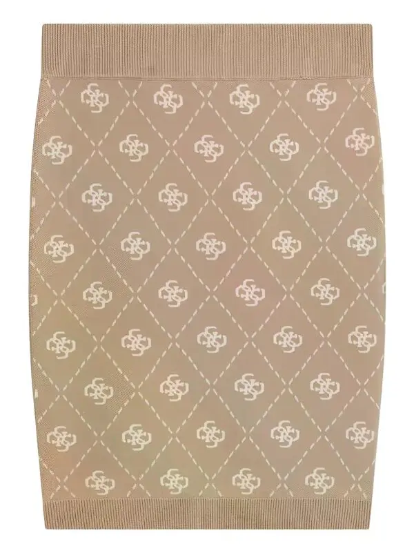 Guess Sarah 4g Logo-pattern Mini Skirt - Neutrals