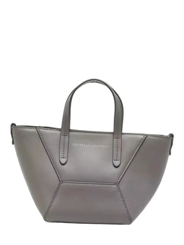 Brunello Cucinelli Duo Leather Tote Bag - Grey