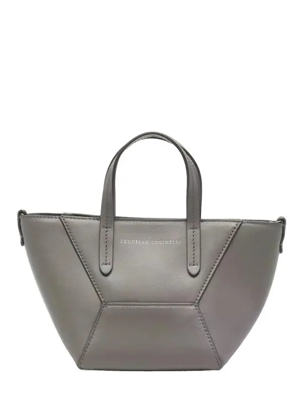 Brunello Cucinelli Duo Leather Tote Bag - Grey
