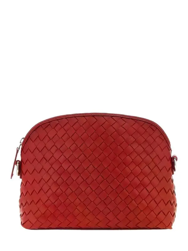 Dragon Diffusion Fellini Chunky Woven Leather Clutch Bag - Red