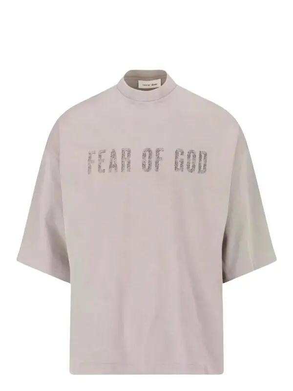 Fear Of God Merch Logo-print Mock-neck T-shirt - Grey