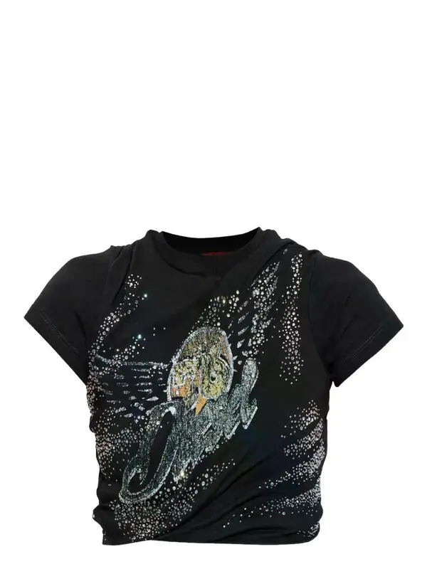 DIESEL® T-wincy Rhinestone-embellished Top - Black