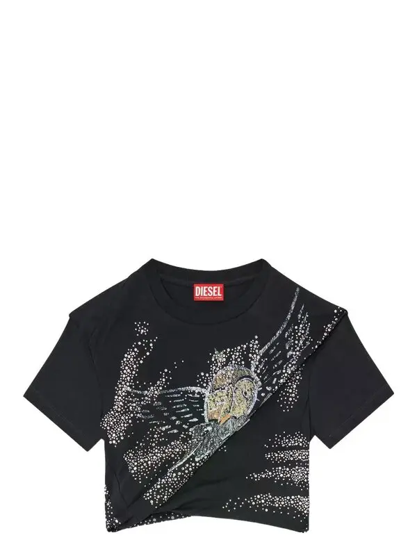 DIESEL® T-wincy Rhinestone-embellished Top - Black