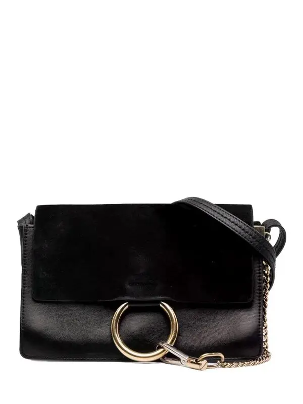Chloé 2016 Small Suede And Calfskin Faye Crossbody Bag - Black
