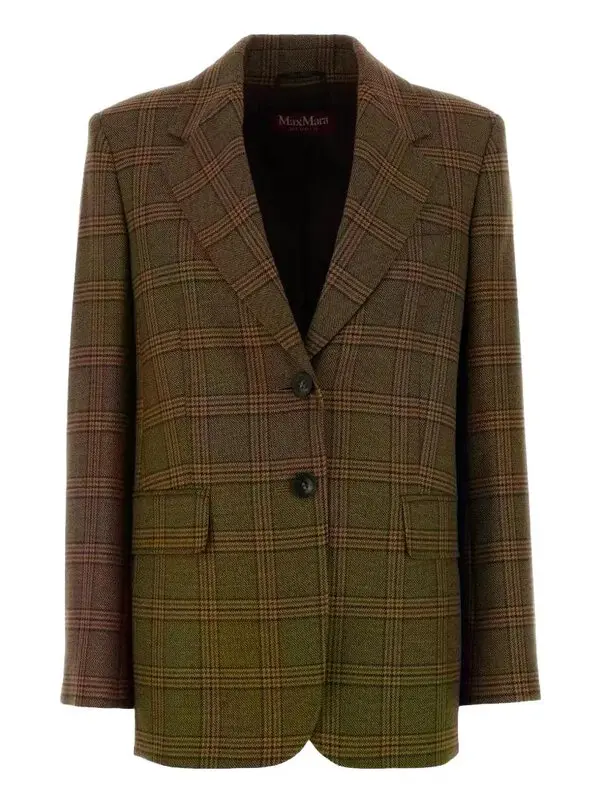 MMC STUDIO Checked Wool Blazer - Brown