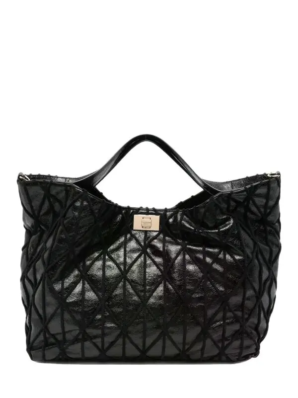 ERMANNO FIRENZE Large Quilted Shoulder Bag - Black