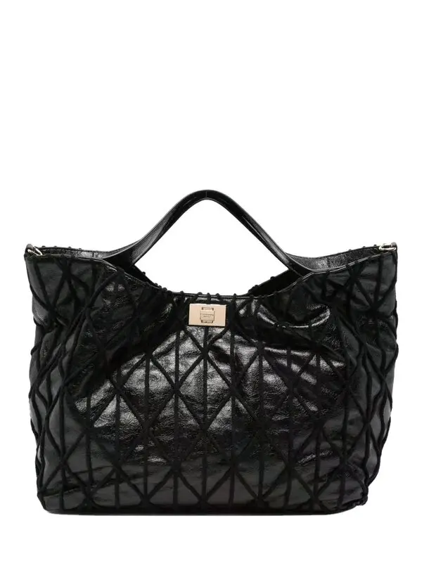 ERMANNO FIRENZE Large Quilted Shoulder Bag - Black