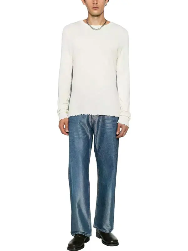 Our Legacy Lettuce-edge Ribbed Sweater - Neutrals