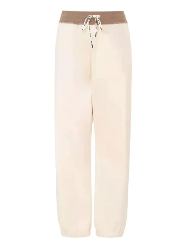 Moschino Drawstring-waist Logo-patch Track Pants - Neutrals