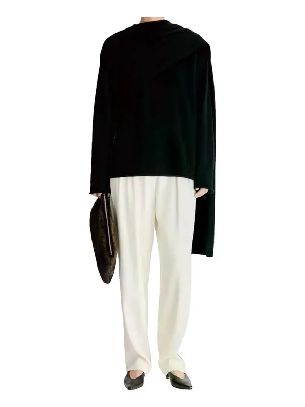 Loulou De Saison Frances Cashmere Scarf-detail Sweater - Black