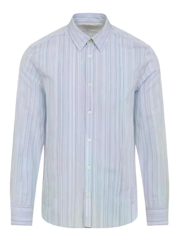 Paul Smith Slim-fit Light 'signature Stripe' Cotton Shirt - Blue