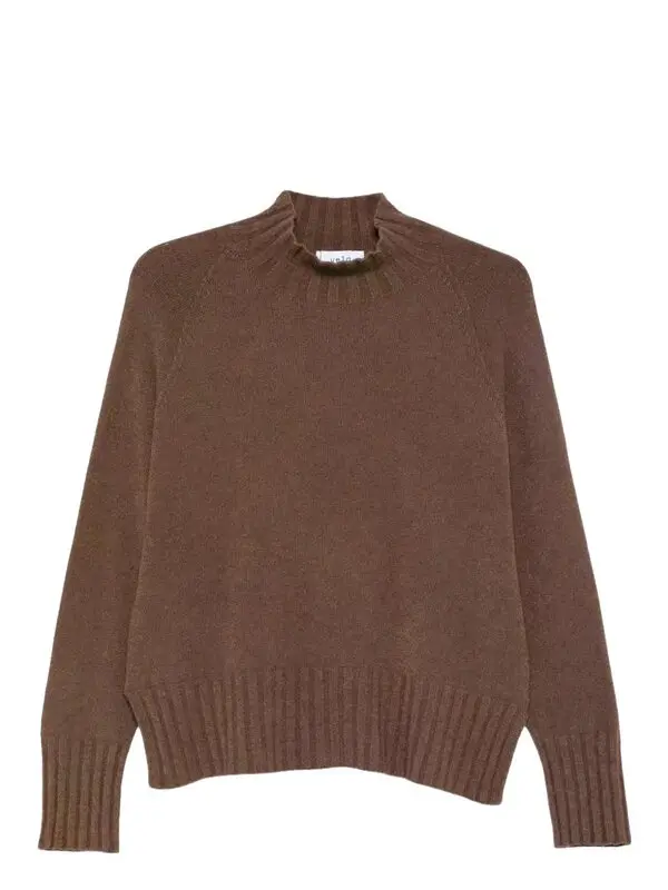 VELA SHOP Ribbed-knit High-neck Sweater - Brown