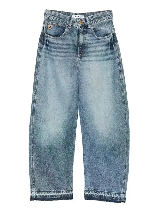 LOIS Faded Raw-cut Jeans - Blue