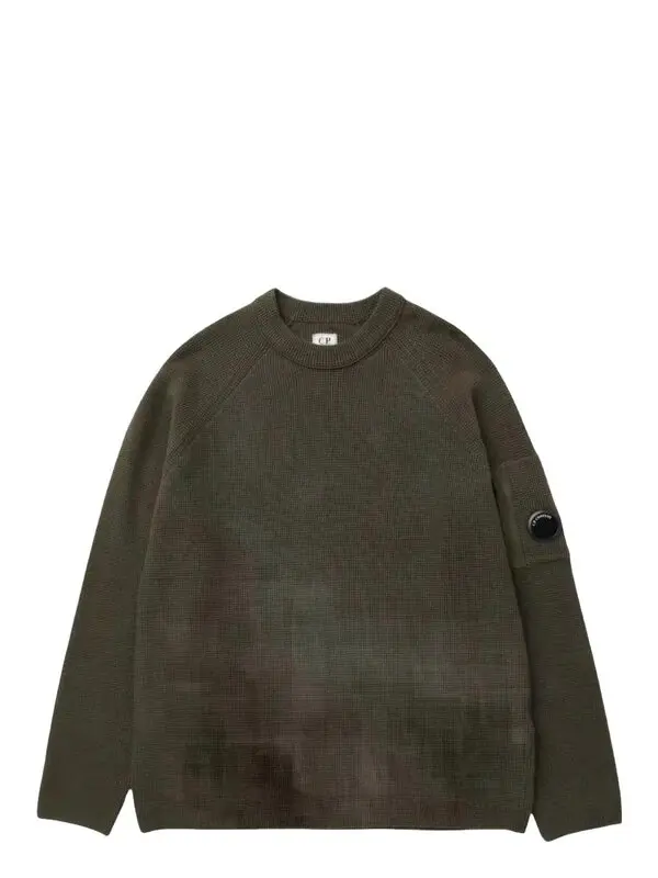 C.P. COMPANY Lens-detail Raglan-sleeve Sweater - Green
