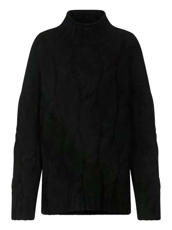 Loulou De Saison Cable-knit Stand-collar Sweater - Black