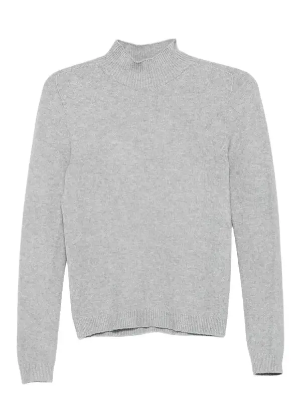 VELA SHOP High-neck Rib-trimmed Sweater - Grey