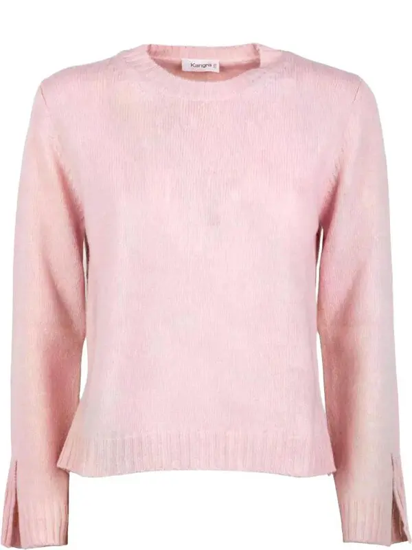 KANGRA Slit-cuff Knitted Sweater - Pink