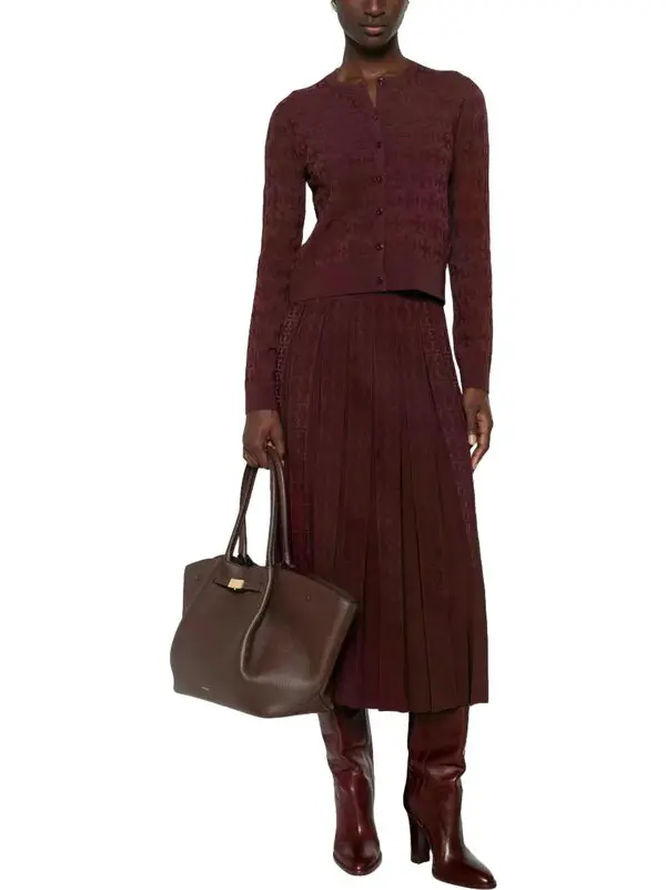 Tory Burch Logo-monogram Pleated Midi Skirt - Red