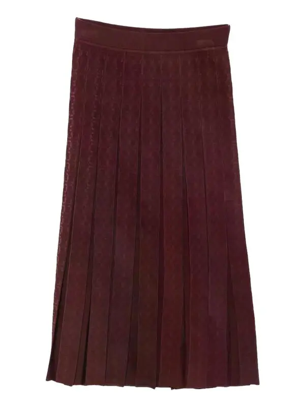 Tory Burch Logo-monogram Pleated Midi Skirt - Red