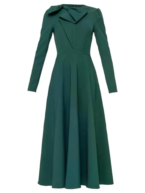 NISSA A-line Midi Dress - Green